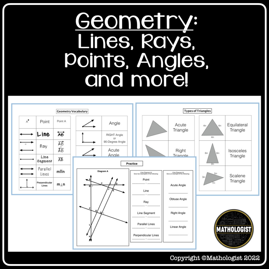 Geometry: Lines Points Rays Angles and More | Made By Teachers