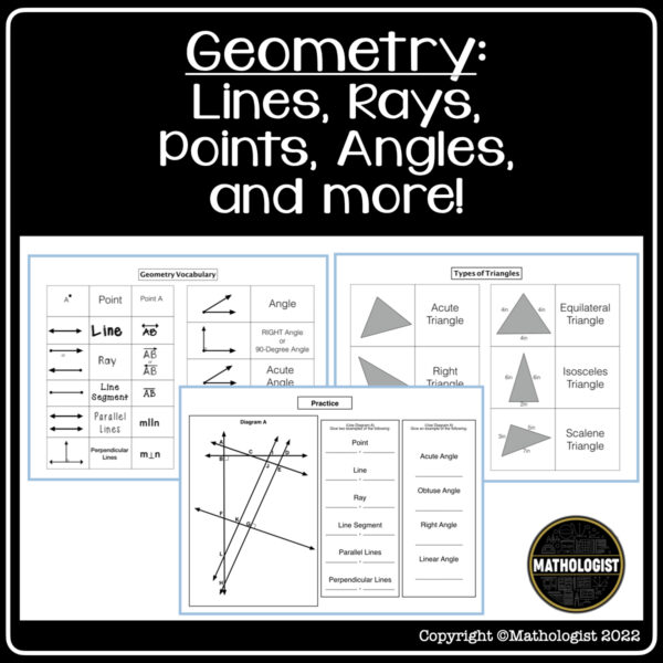 Geometry: Lines Points Rays Angles and More | Made By Teachers