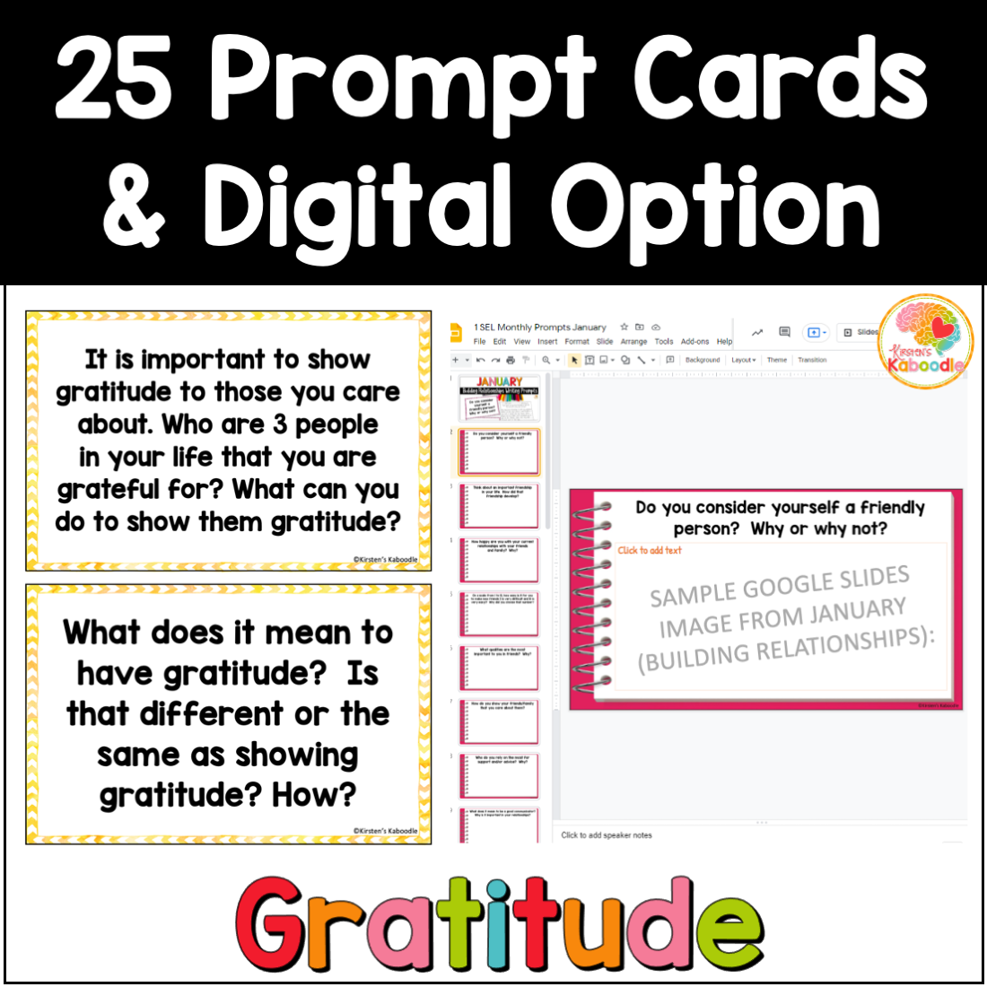 NOVEMBER Social Emotional Learning Writing Prompts: Gratitude | Made By ...