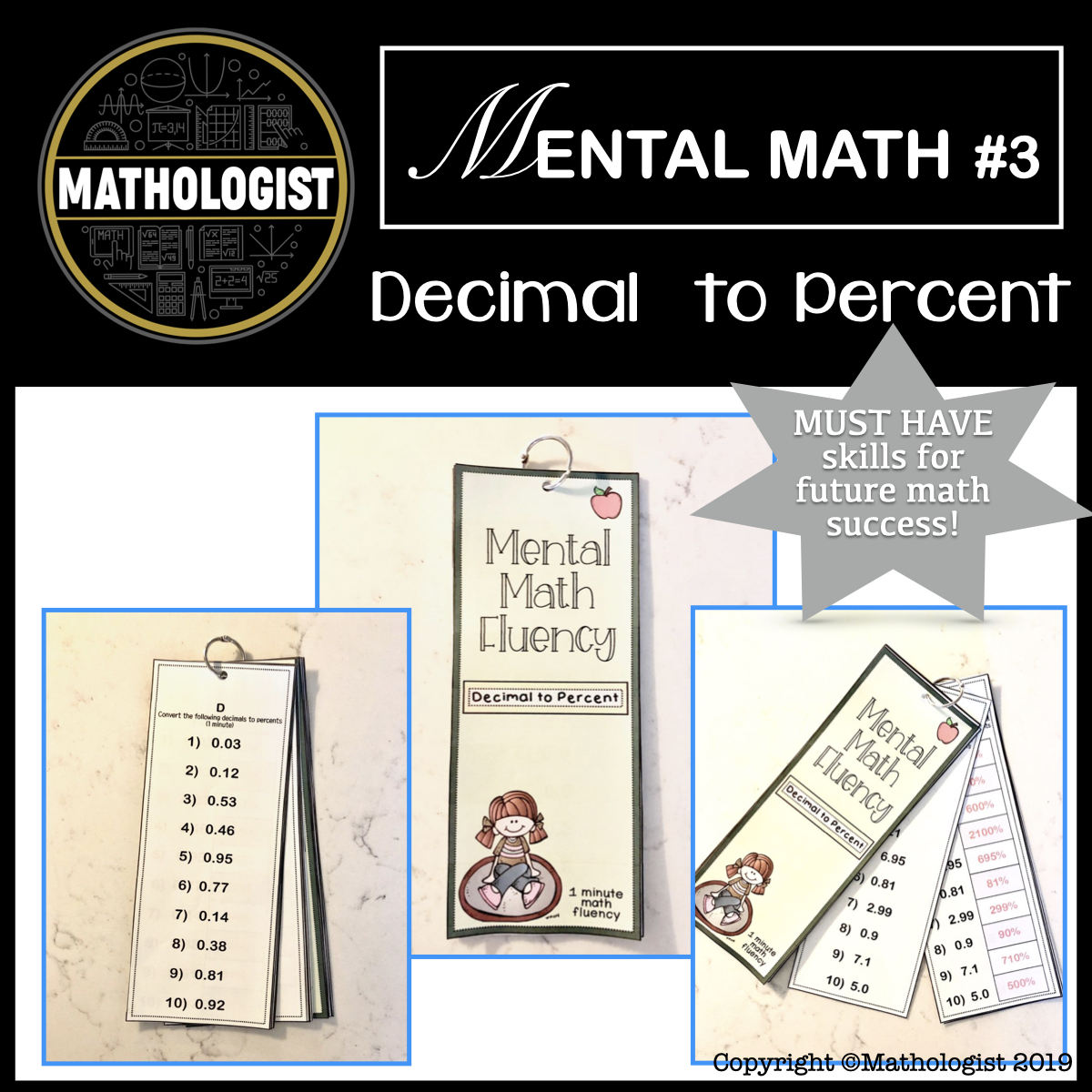 Convert Decimal to Percent MENTAL MATH | Made By Teachers