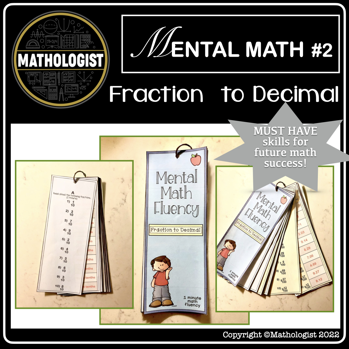 Convert Decimal to Fraction MENTAL MATH | Made By Teachers