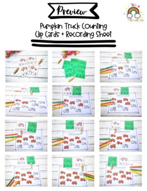 Fall Math Activities Pumpkin Counting and Match Clip Cards and ...