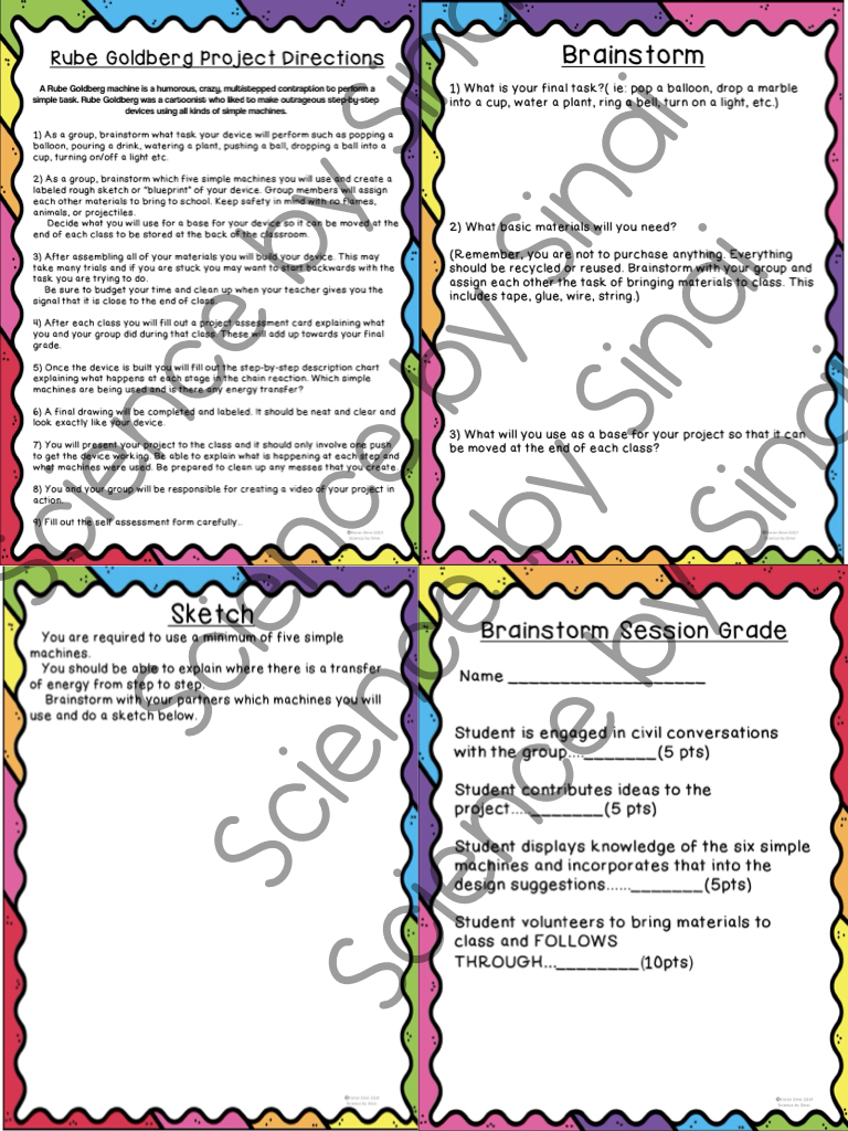Rube Goldberg Structured STEM Project with Rubrics | Made By Teachers