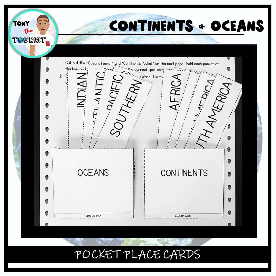 Continents & Oceans Activities- Map Coloring and Interactive Pockets ...