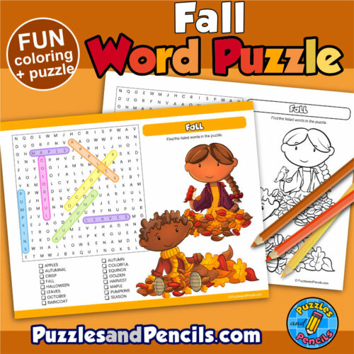 Laughter Word Search Puzzle Activity Page with Coloring | Made By Teachers