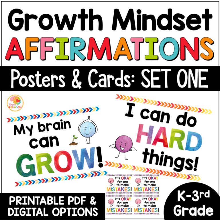 Growth Mindset Posters with Positive Affirmations Bulletin Board | Made ...