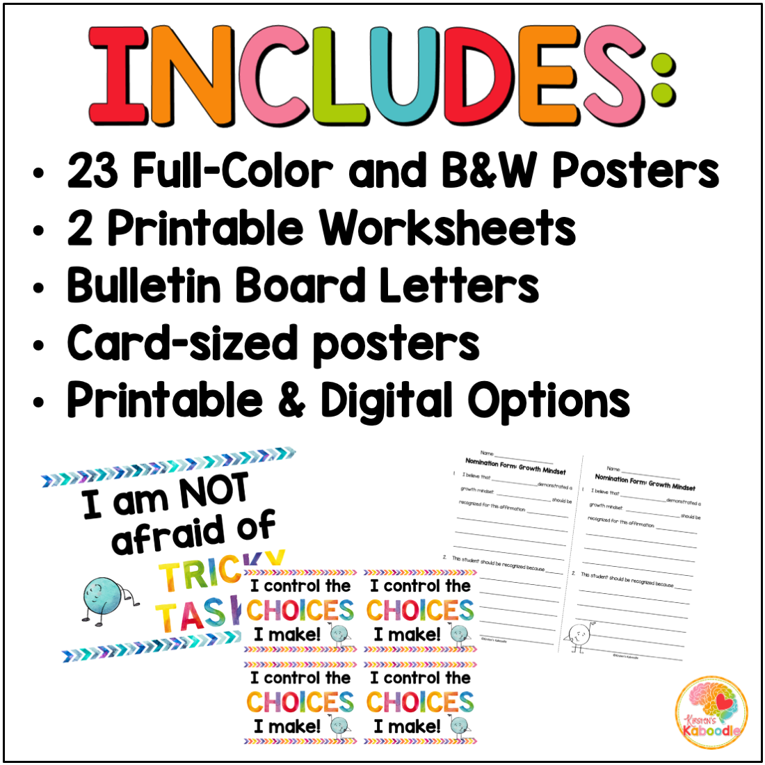 Growth Mindset Posters with Positive Affirmations Bulletin Board | Made ...