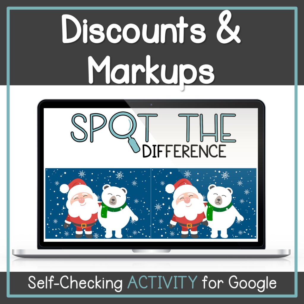 Discount and Markup Digital Self-Checking Activity | Made By Teachers