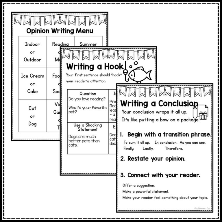 Opinion Writing Unit SECOND GRADE graphic organizers posters writing ...