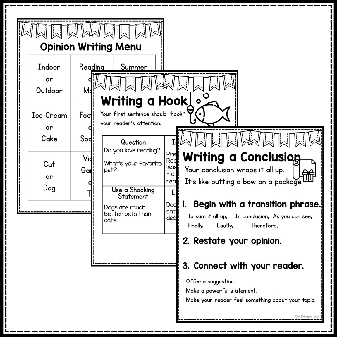 Opinion Writing Unit SECOND GRADE graphic organizers posters writing ...