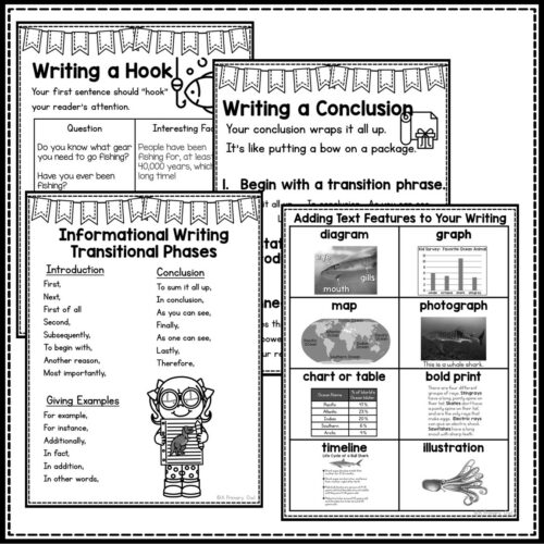 Informational Writing Unit SECOND GRADE graphic organizers posters ...