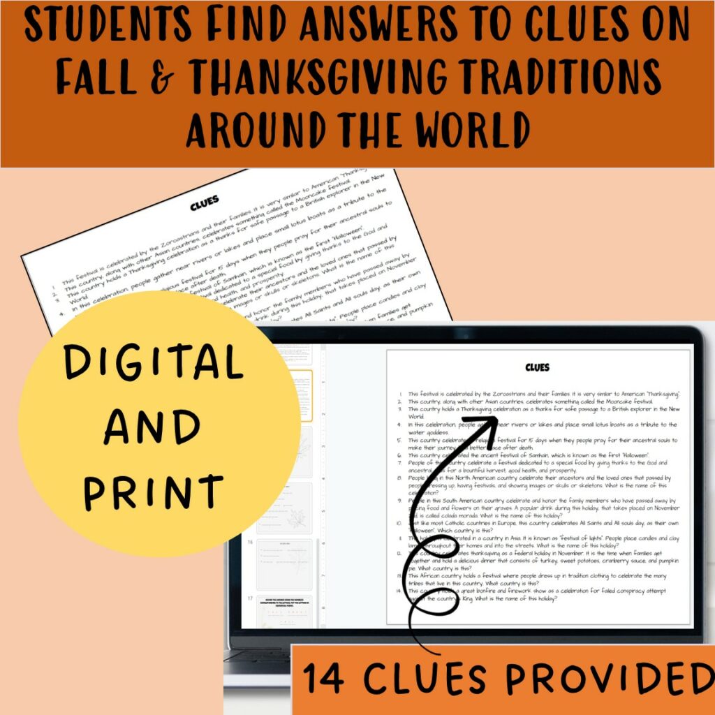 Thanksgiving and Fall Traditions Around the World Scavenger Hunt | Made ...