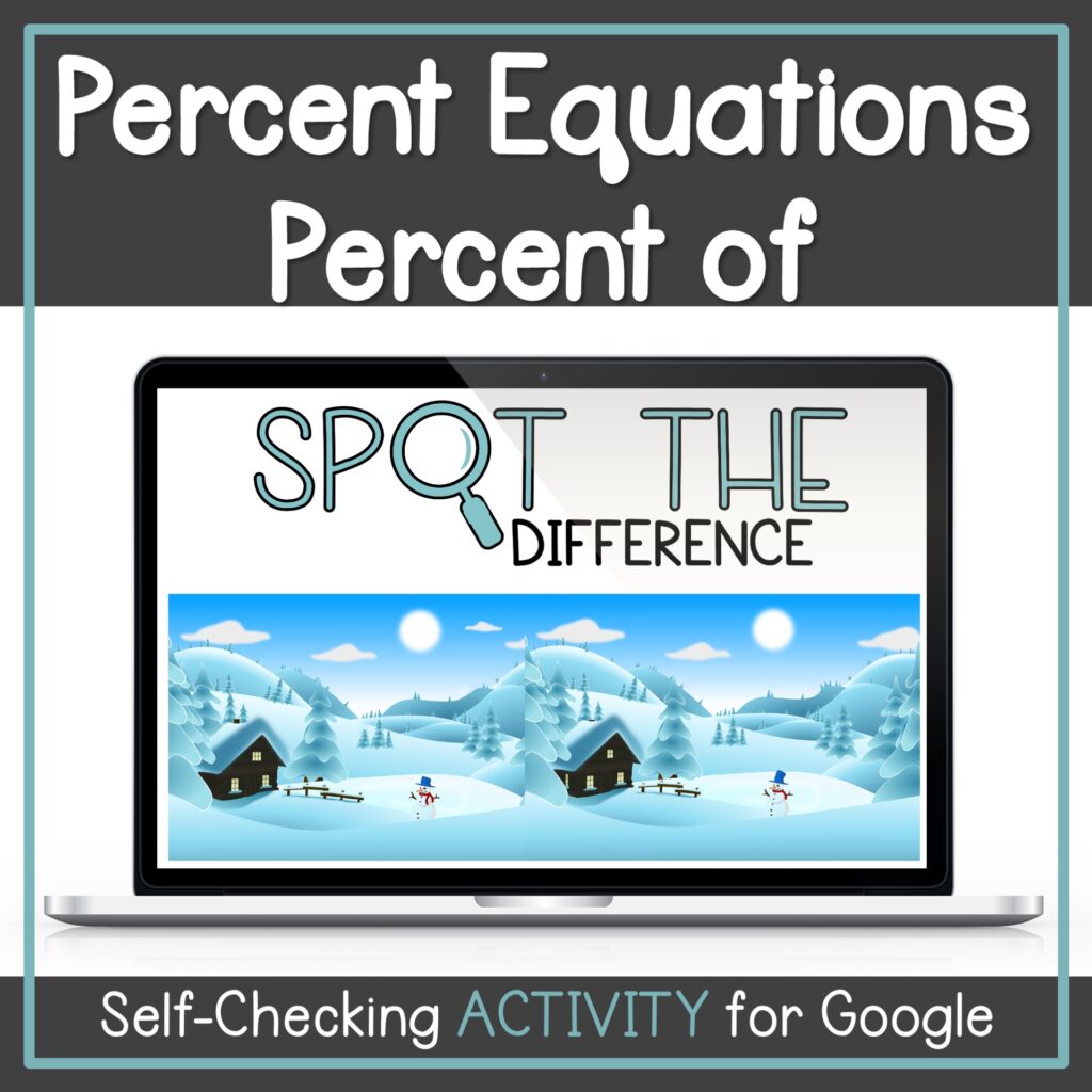 Percent Equations - Percent of - Digital Self-Checking Winter Activity ...