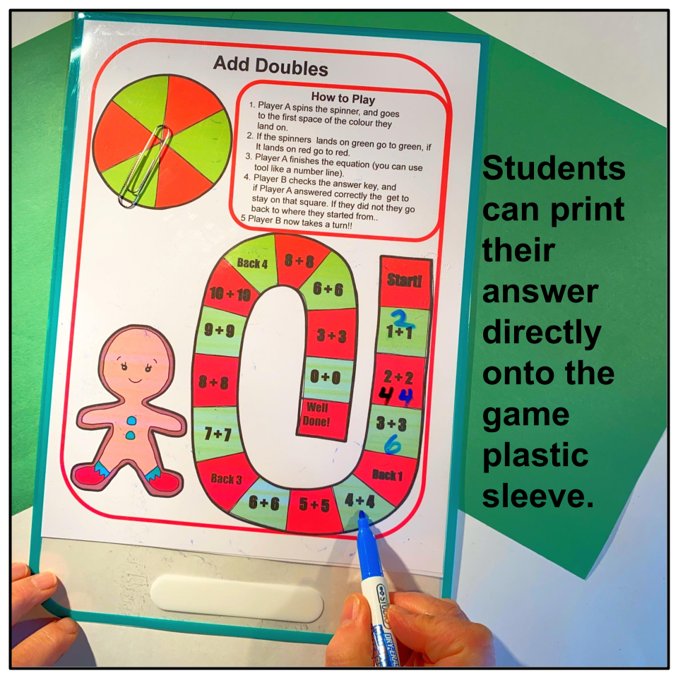 Christmas Addition & Subtraction Facts to 20 Games and Worksheets w ...