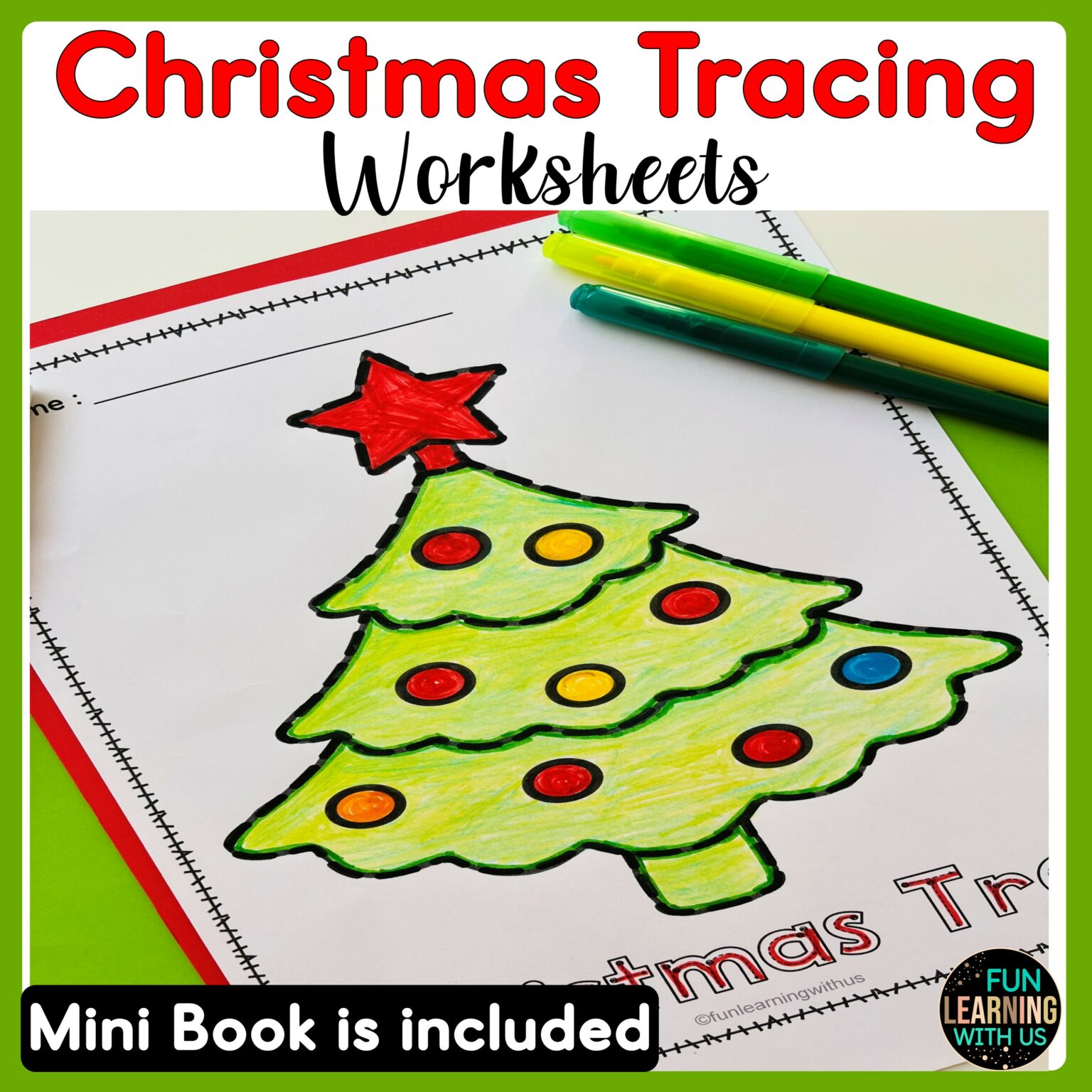 Christmas Picture Tracing & Coloring Fine Motor Activity | December ...