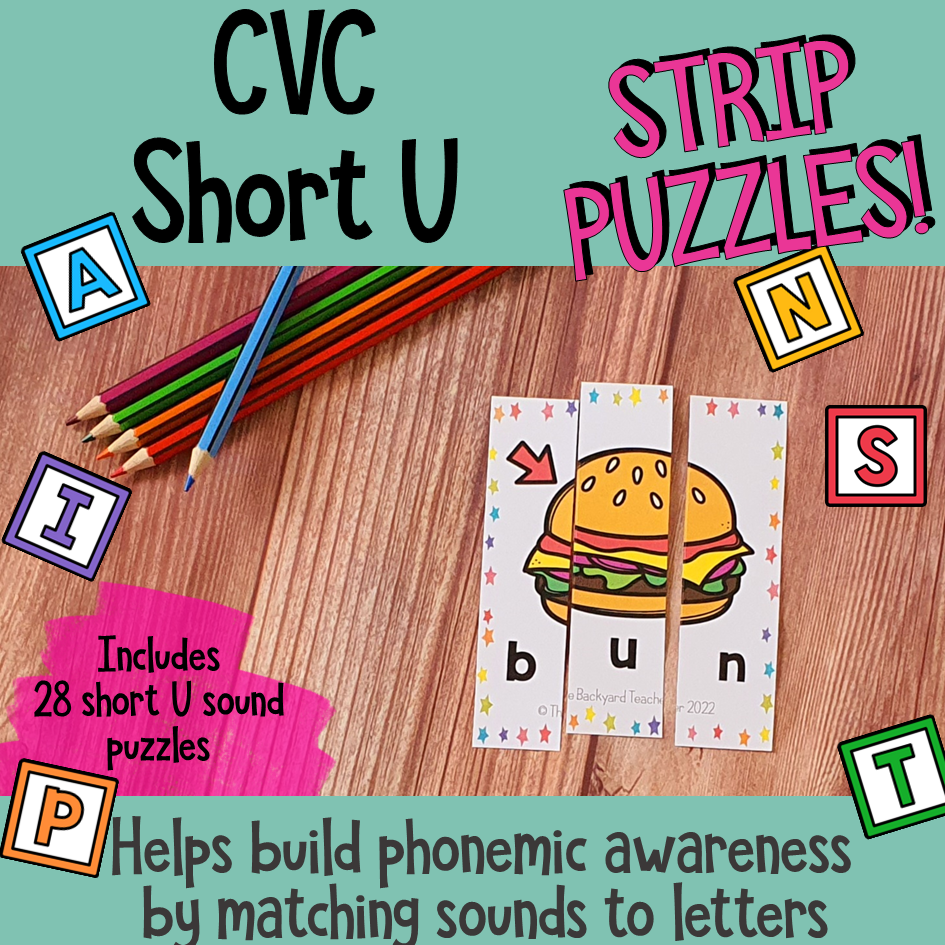 CVC Short U Strip Puzzles Activity | Made By Teachers