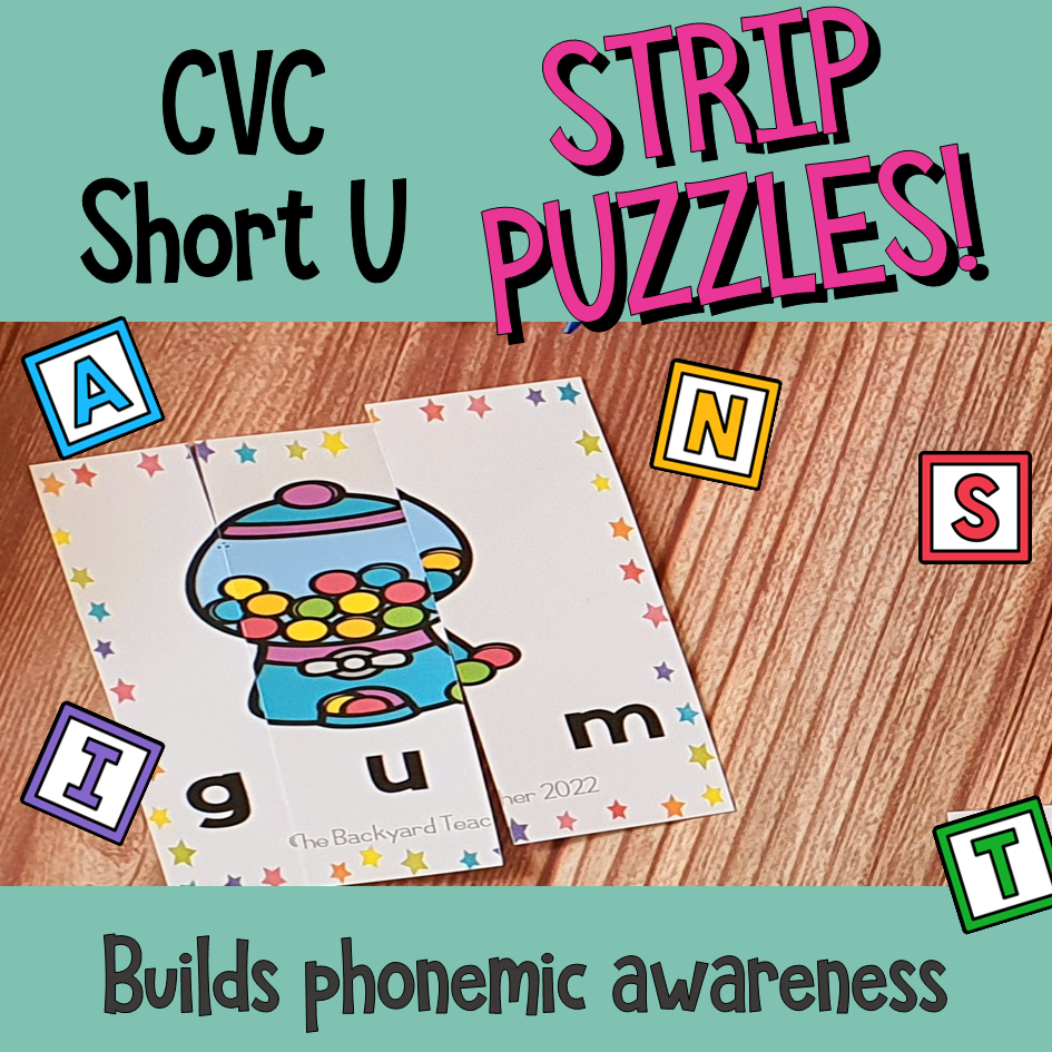 CVC Short U Strip Puzzles Activity | Made By Teachers