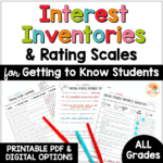 Interest Inventory | Student Interest Survey for Reading, Math, Science ...