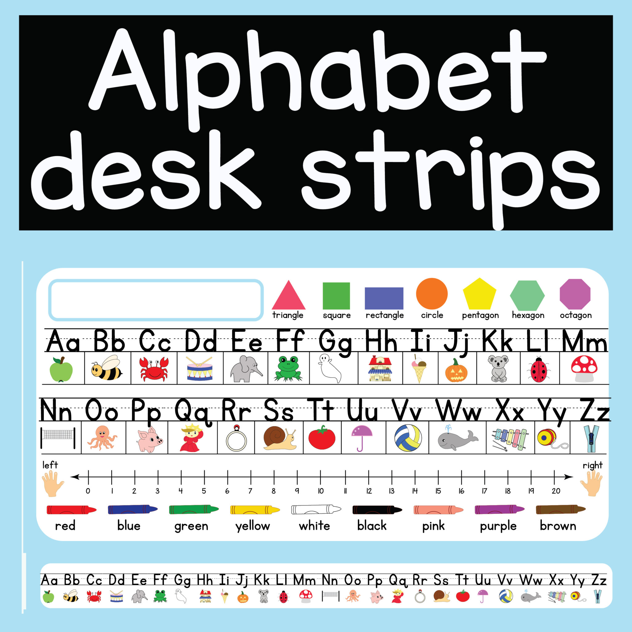 Alphabet Desk Strips with Editable Name Plates - Made By Teachers