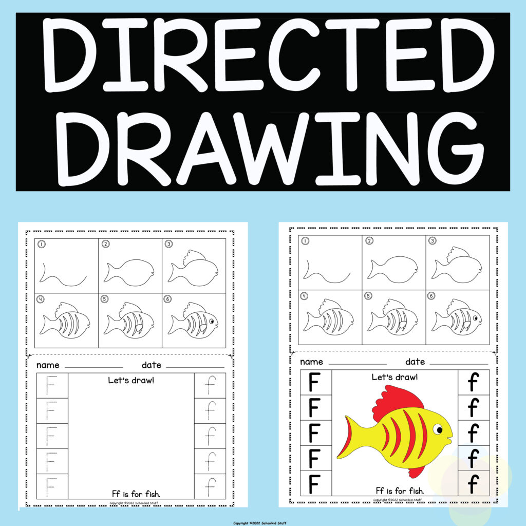 Directed Drawing Alphabet Words for Kindergarten | Draw, Color and ...