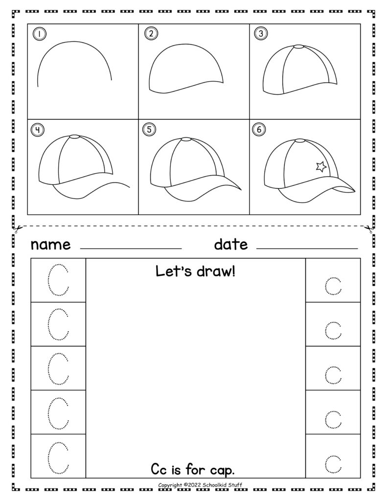 Directed Drawing Alphabet Words for Kindergarten | Draw, Color and ...