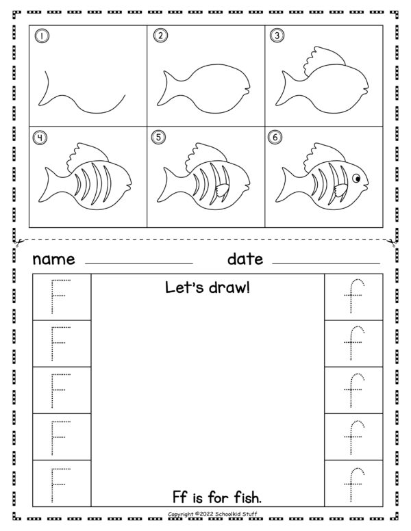 Directed Drawing Alphabet Words for Kindergarten | Draw, Color and ...