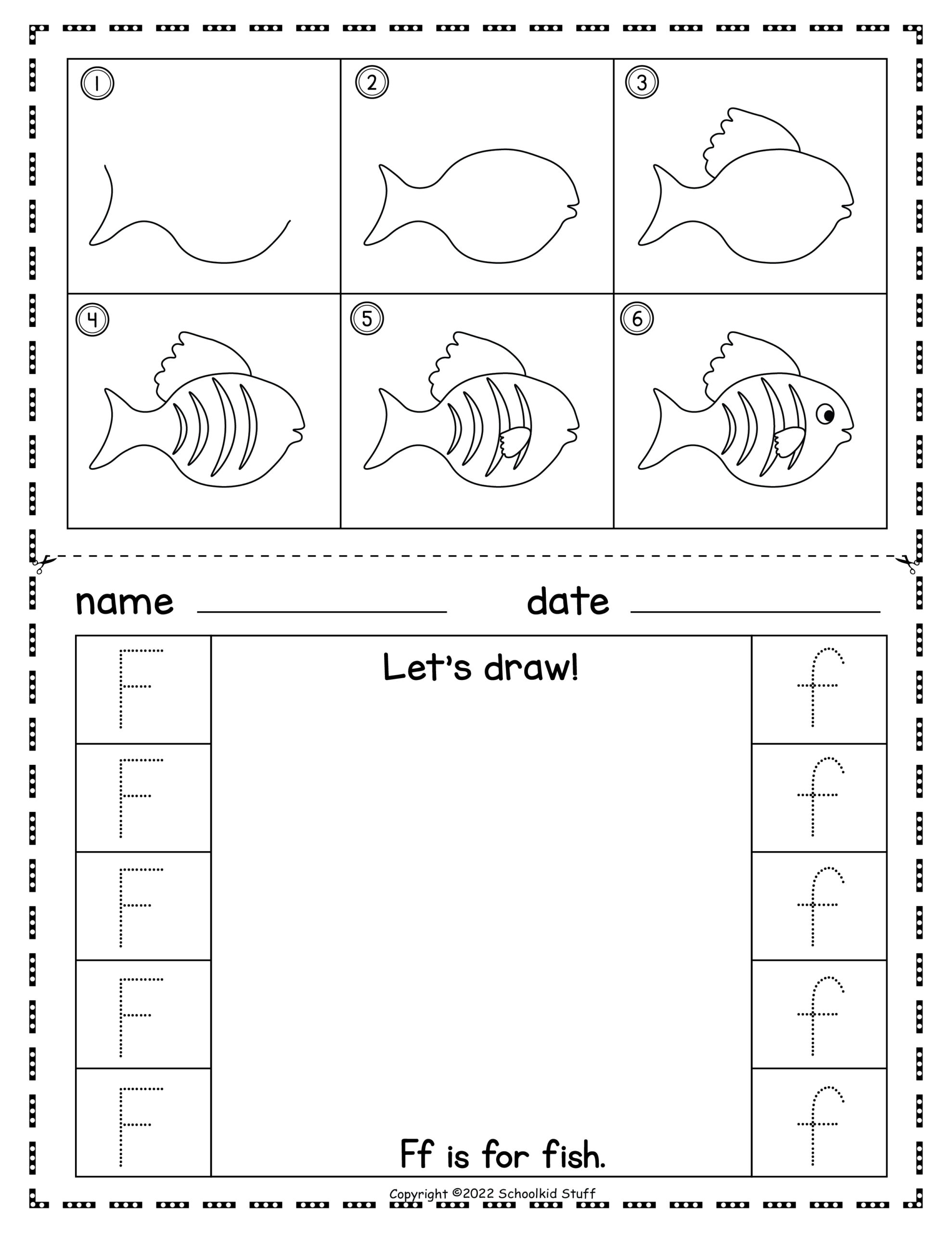 Directed Drawing Alphabet Words for Kindergarten | Draw, Color and ...