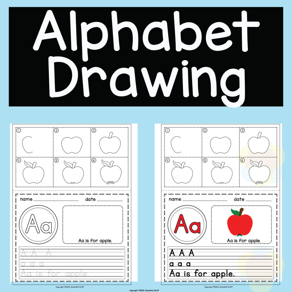 Alphabet Directed Drawing | Draw, Color and Trace the Word and Sentence ...