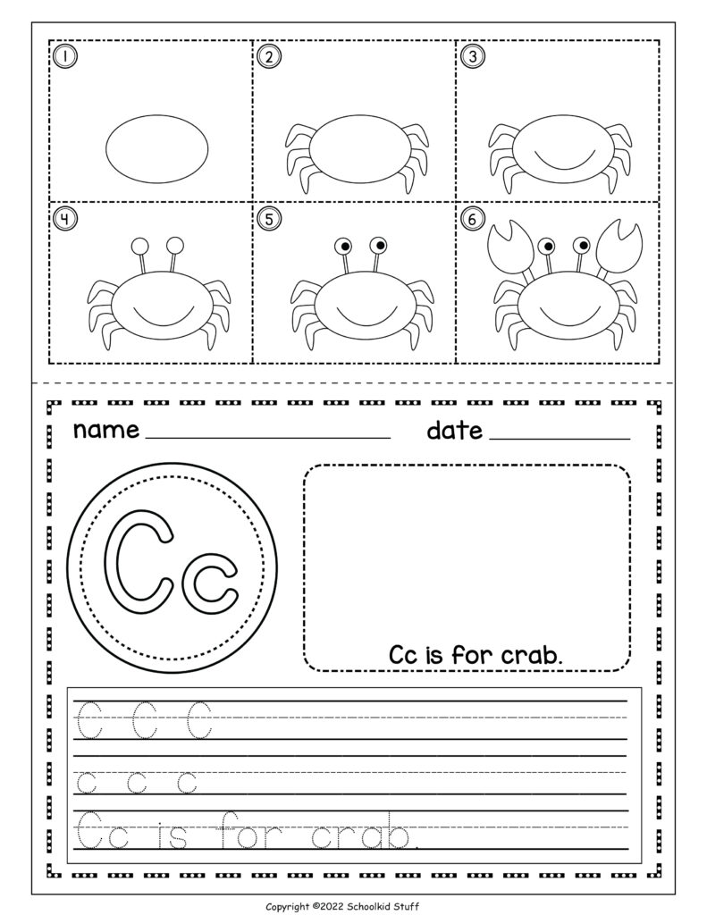 Alphabet Directed Drawing | Draw, Color and Trace the Word and Sentence ...