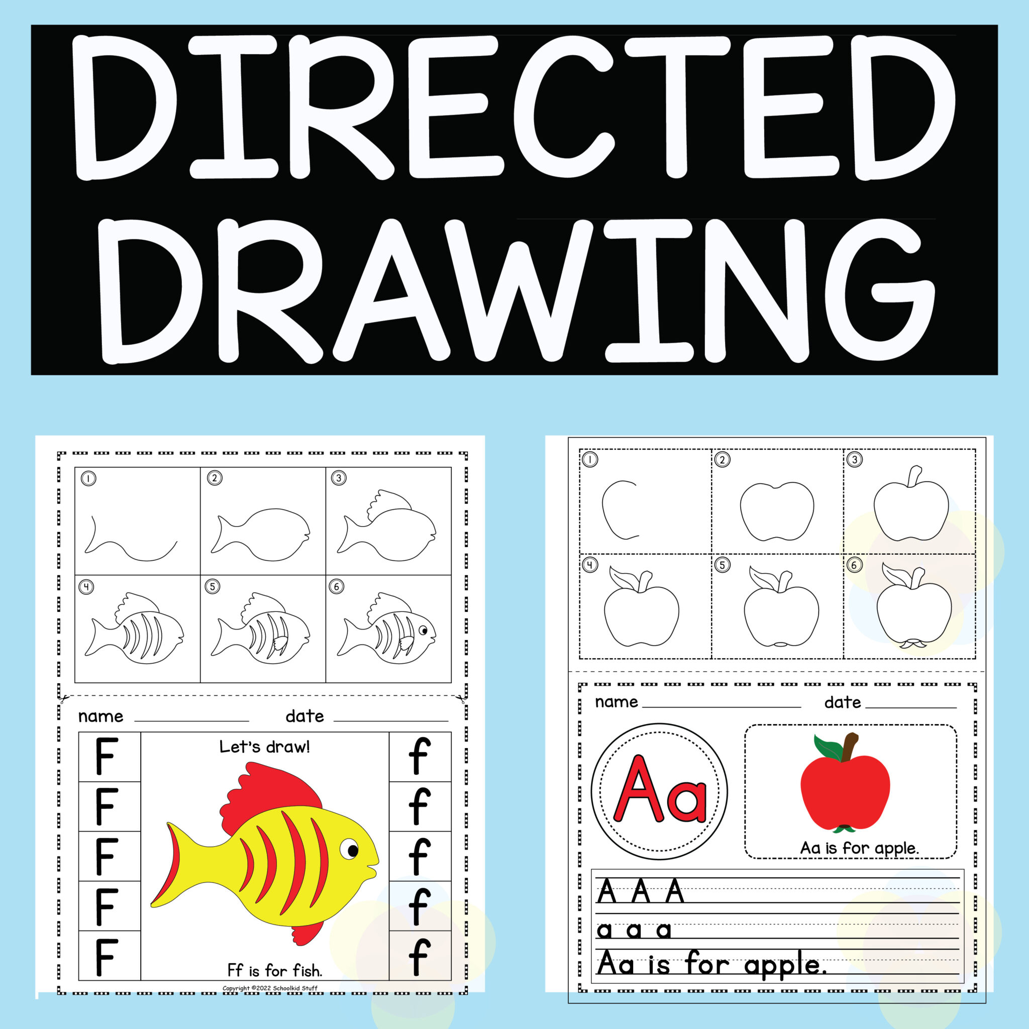 Alphabet Words Directed Drawing Bundle | Made By Teachers