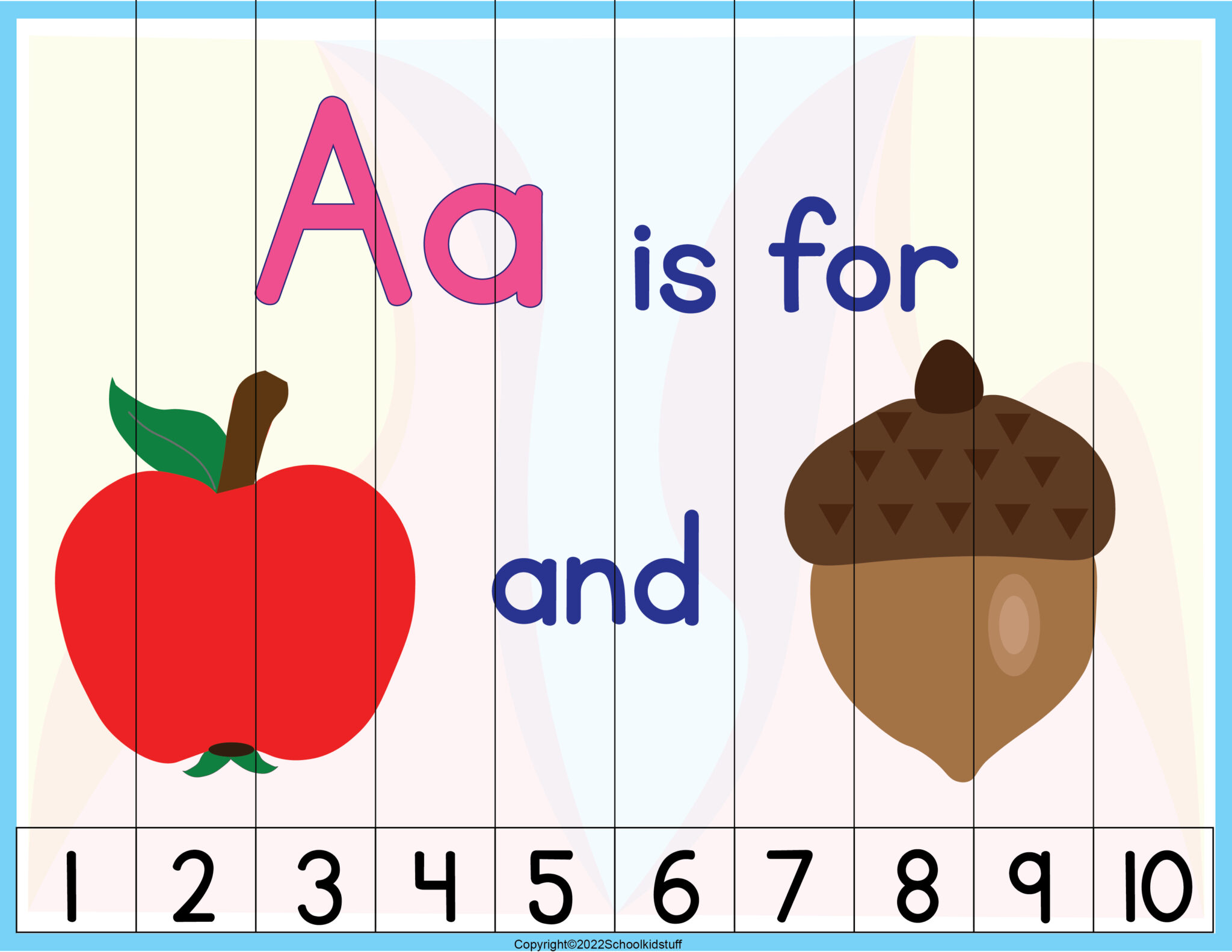 Ordering Numbers 1-10 with Alphabet Picture Puzzle Cards for ...