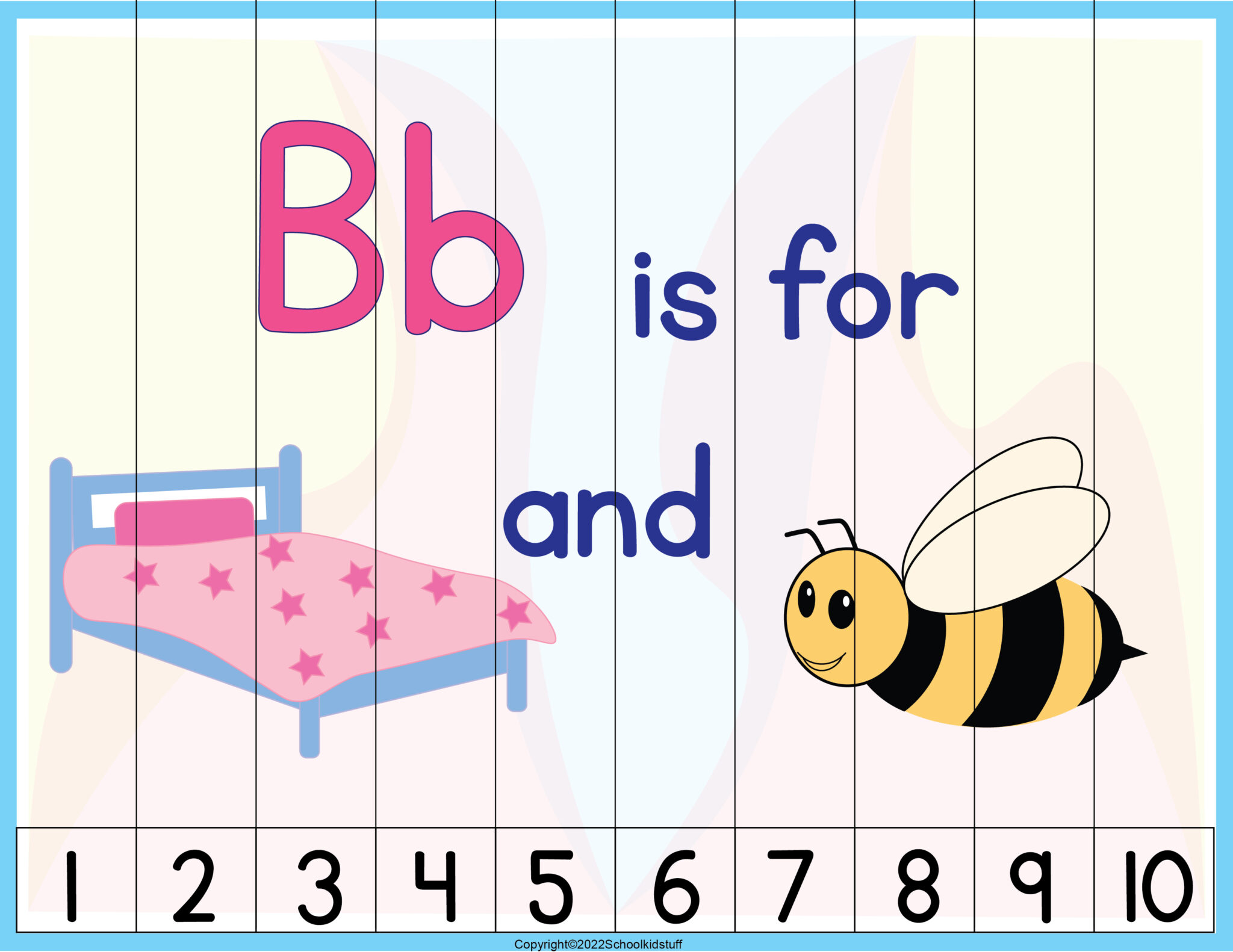 Ordering Numbers 1-10 with Alphabet Picture Puzzle Cards for ...