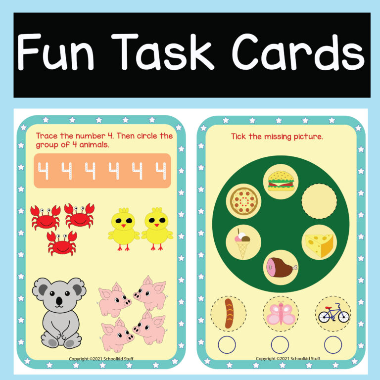 Fun Task Cards | Various Activities for PreK and Kindergarten - Made By ...