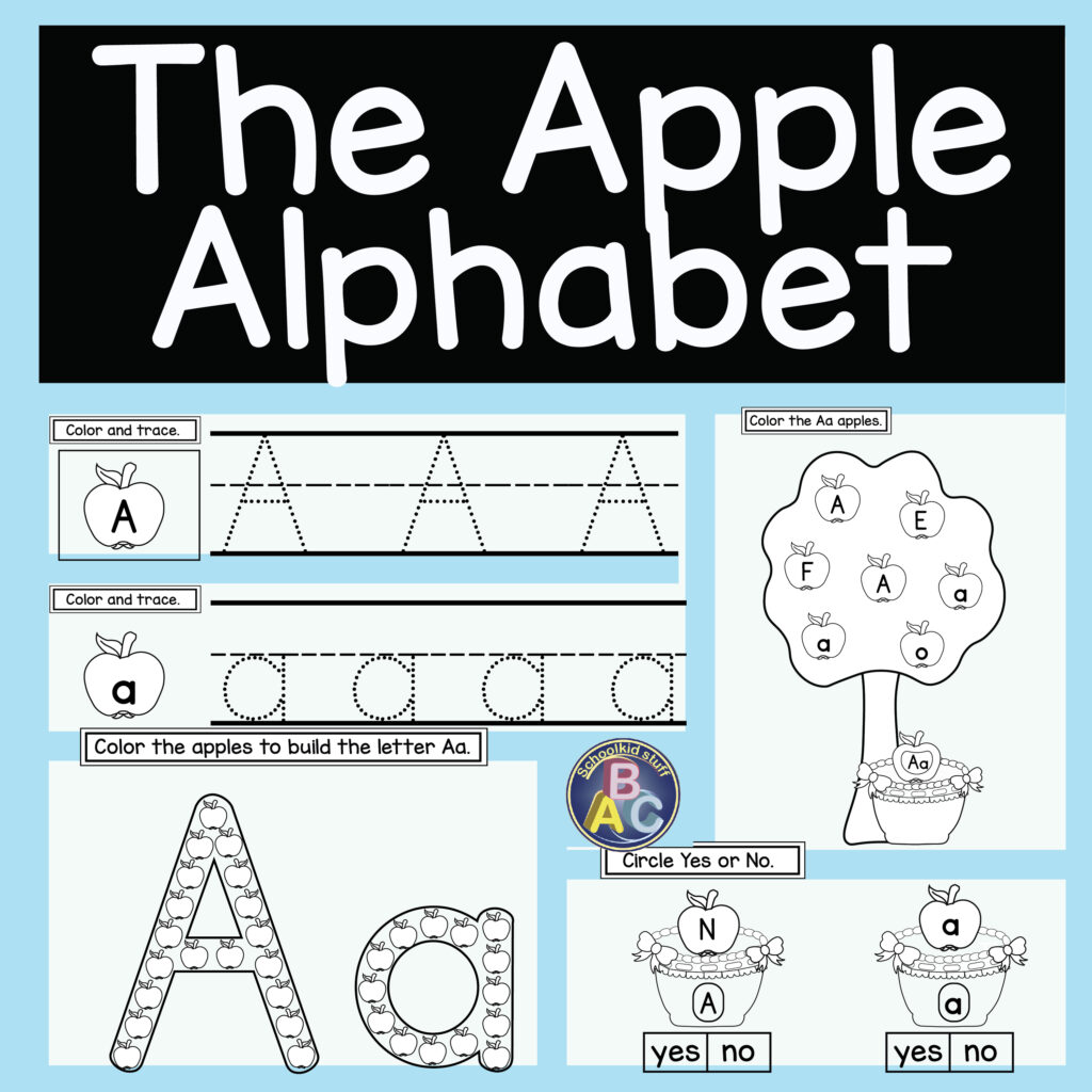 The Apple Alphabet | Trace, Circle, Color and Build the Letter | Made ...