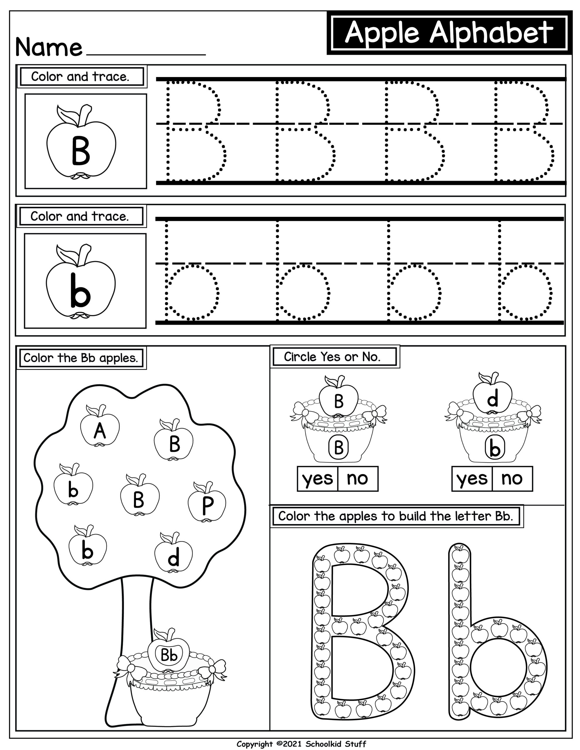 The Apple Alphabet | Trace, Circle, Color and Build the Letter | Made ...