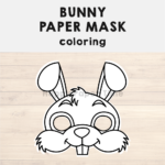 Bunny Paper Mask Rabbit Printable Pet Animal Coloring Costume Craft ...
