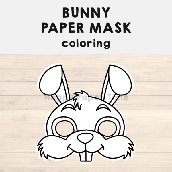 Bunny Paper Mask Rabbit Printable Pet Animal Coloring Costume Craft ...