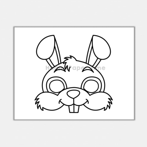 Bunny Paper Mask Rabbit Printable Pet Animal Coloring Costume Craft ...