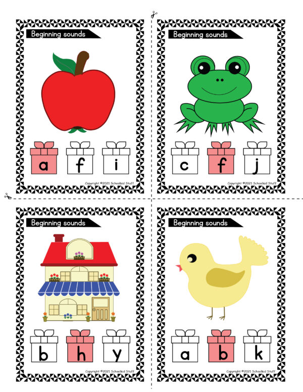 Beginnig Sounds Task Cards | No Prep Printable Pack of 100 cards | Made ...