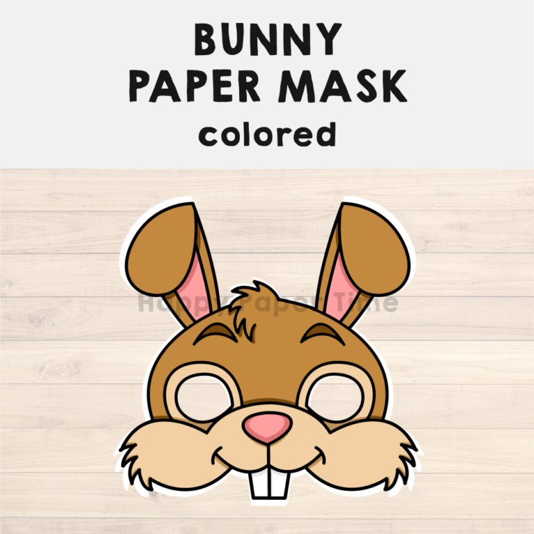 Bunny Paper Mask Rabbit Printable Pet Animal Costume Craft Activity ...