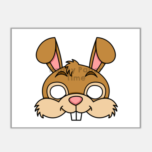 Bunny Paper Mask Rabbit Printable Pet Animal Costume Craft Activity ...