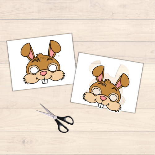 Bunny Paper Mask Rabbit Printable Pet Animal Costume Craft Activity ...