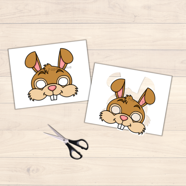 Bunny Paper Mask Rabbit Printable Pet Animal Costume Craft Activity ...