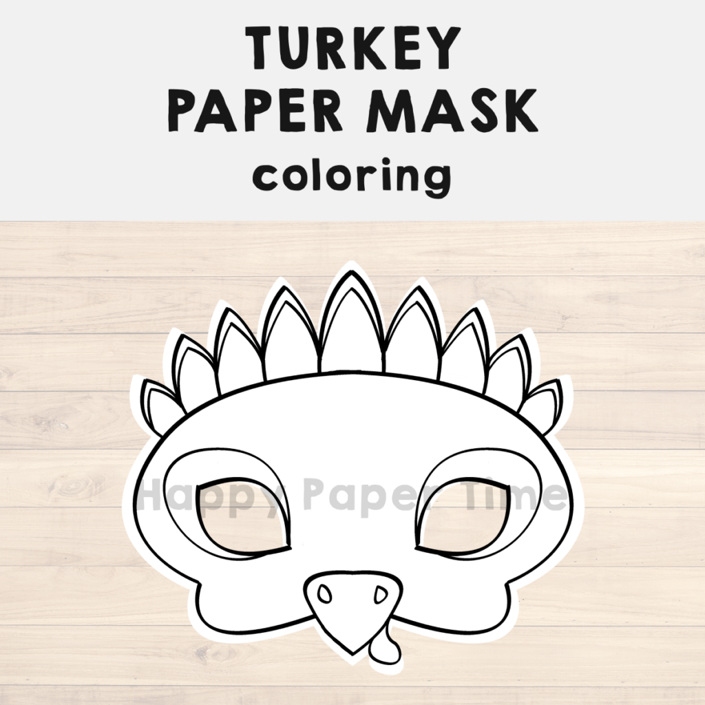 Turkey Hat Paper Crown Printable Coloring Thanksgiving Craft Activity ...