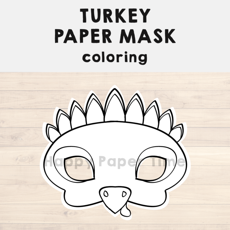 Turkey Hat Paper Crown Printable Coloring Thanksgiving Craft Activity ...