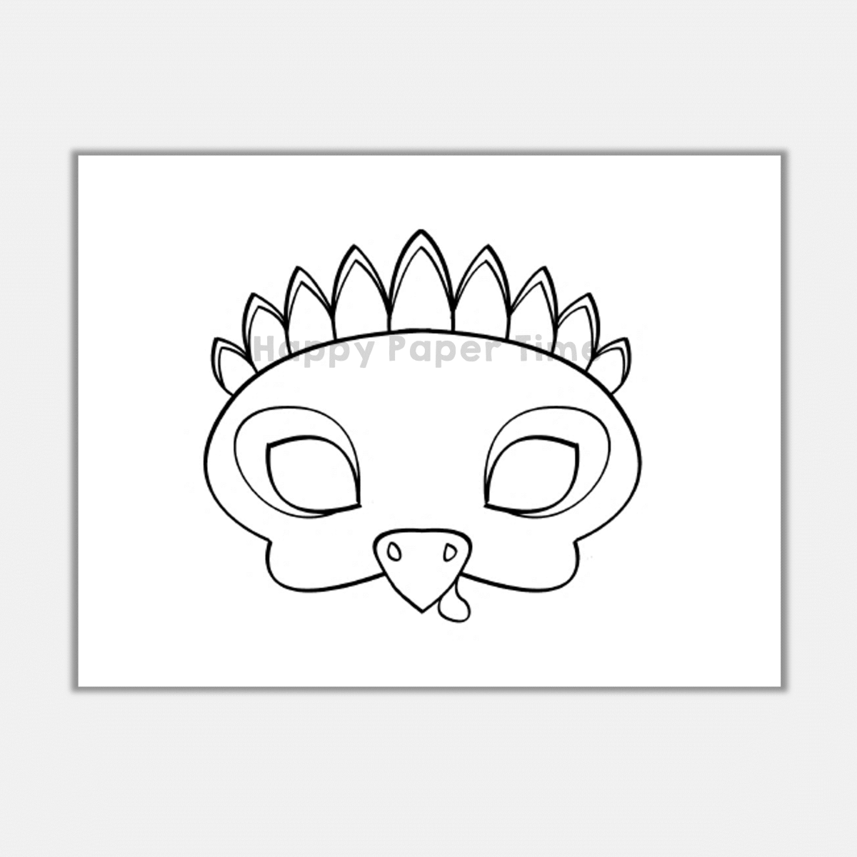 Turkey Paper Mask Printable Thanksgiving Coloring Costume Craft ...