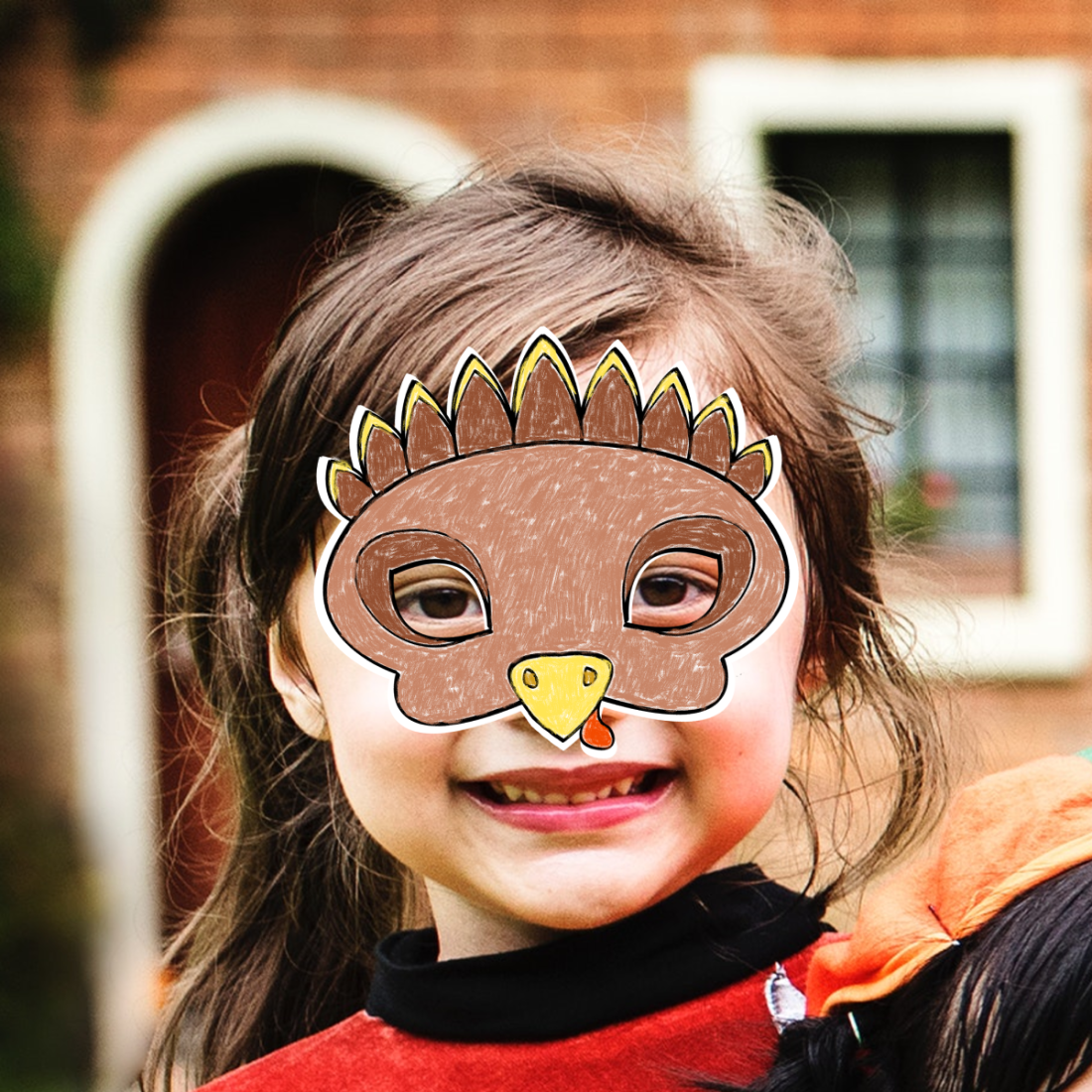 Turkey Paper Mask Printable Thanksgiving Coloring Costume Craft ...