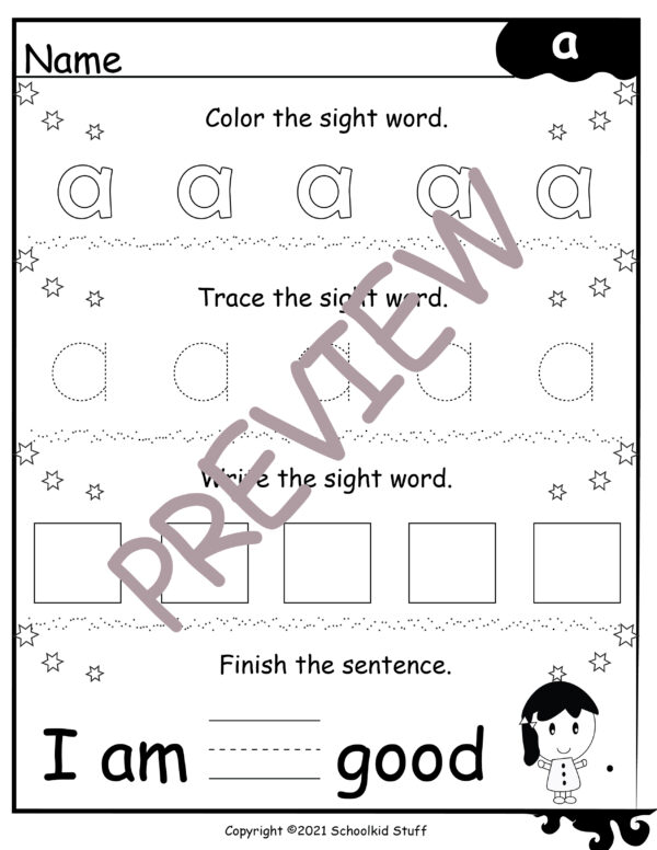 Sight Words Practice|Color, Trace, Write, Finish the Sentence | Made By ...