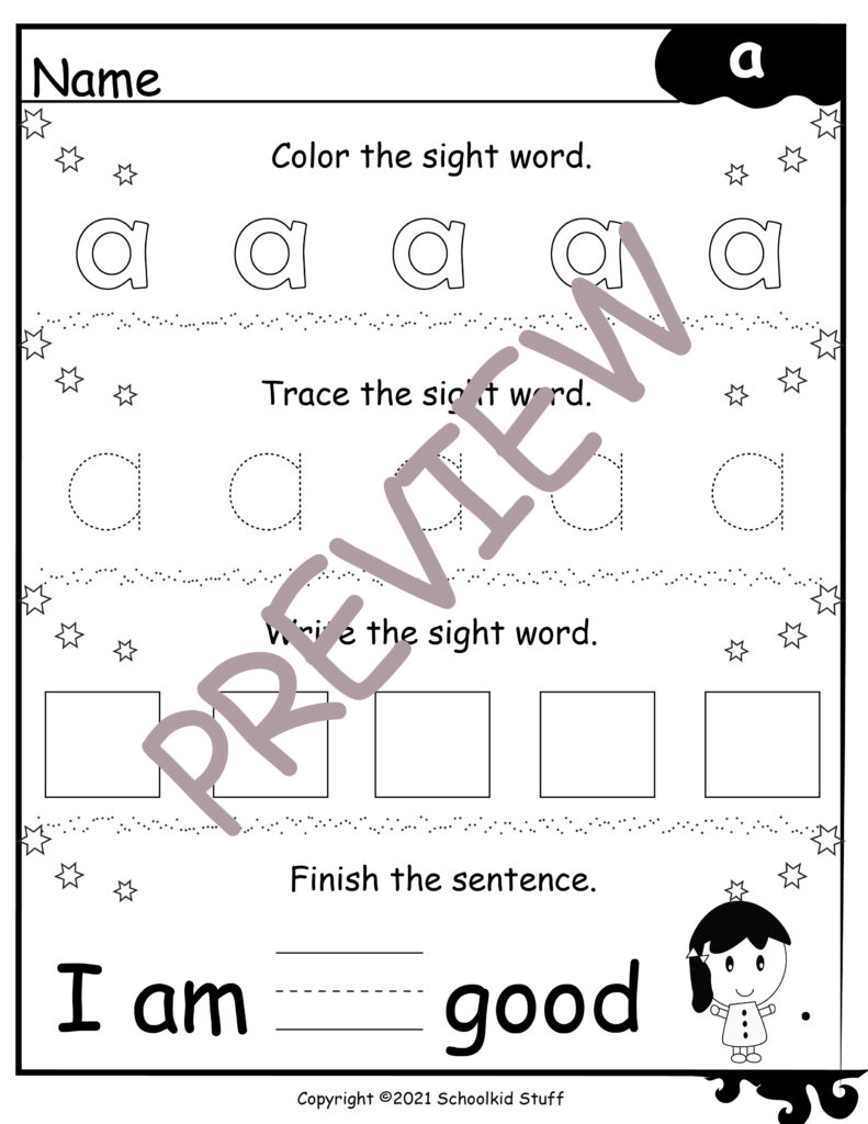 Sight Words Practice|Color, Trace, Write, Finish the Sentence | Made By ...