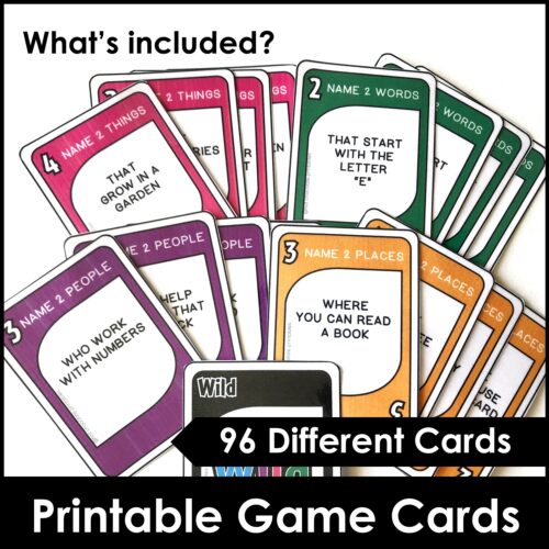 Vocabulary Building Card Game for ESL & ELL : People, Places, Things ...